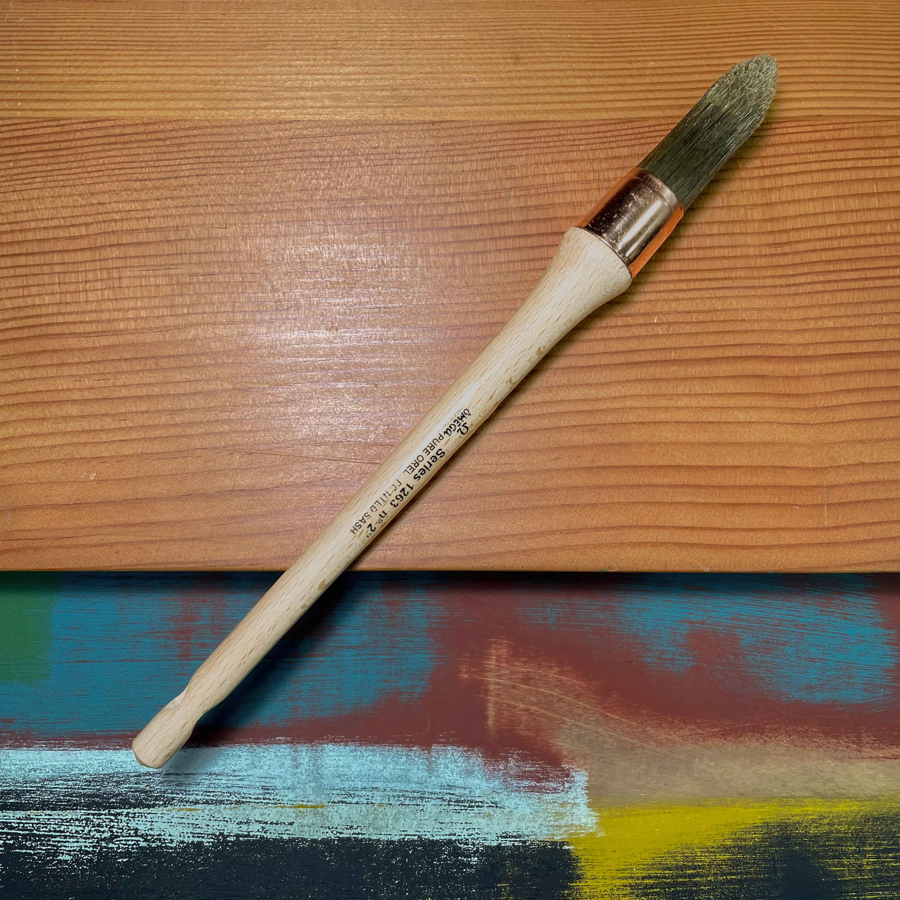 Omega Orel Round Pointed Sash Brush – Heron Linseed Oil Paint